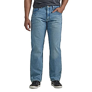 Wrangler Authentics Men's Classic 5-Pocket Relaxed Fit Flex Jean Bleached Denim Flex 46W x 30L