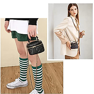 Dboar Women Mini Quilted Purses, Small Crossbody Black Shoulder bag, Trendy Clutch with Chain Strap Leather (Mini, Black)