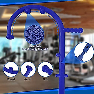 Massage Trigger Point Cane, Body Deep Tissue, Handheld Back, Neck, Shoulder, Leg and Feet Massager Rod, Muscle Release Tool Self Massage Hook Cane for Women & Men, Blue