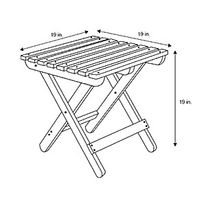Shine Company Square Wooden Folding Solid Wood Side Table, Outdoor Adirondack Small Patio Table, Chili Red