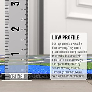 Ottomanson Jenny Collection Non-Slip Rubberback Educational Town Traffic Play Design 3x5 Kid's Area Rug, 3'3" x 5', Green/Multicolor