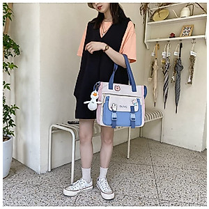 Kawaii Japanese School Bag Aesthetic Cute Ita Bags Kawaii Tote Bag Crossbody Girls Kawaii School Supplies Backpack Purse (Blue, One Size)