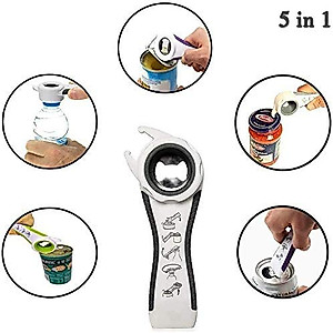 TBZZXC 6 in 1 Multi Bottle Opener and 5 in 1 Jar Opener,Can Opener for Seniors with Arthritis Hand Weakness,Opener All in One Opener Tool (B)