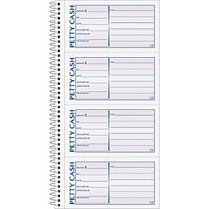 Adams Spiral Petty Cash Book, 2-Part, Carbonless, 4 Messages per Page, 200 Sets per Book (SC1156)