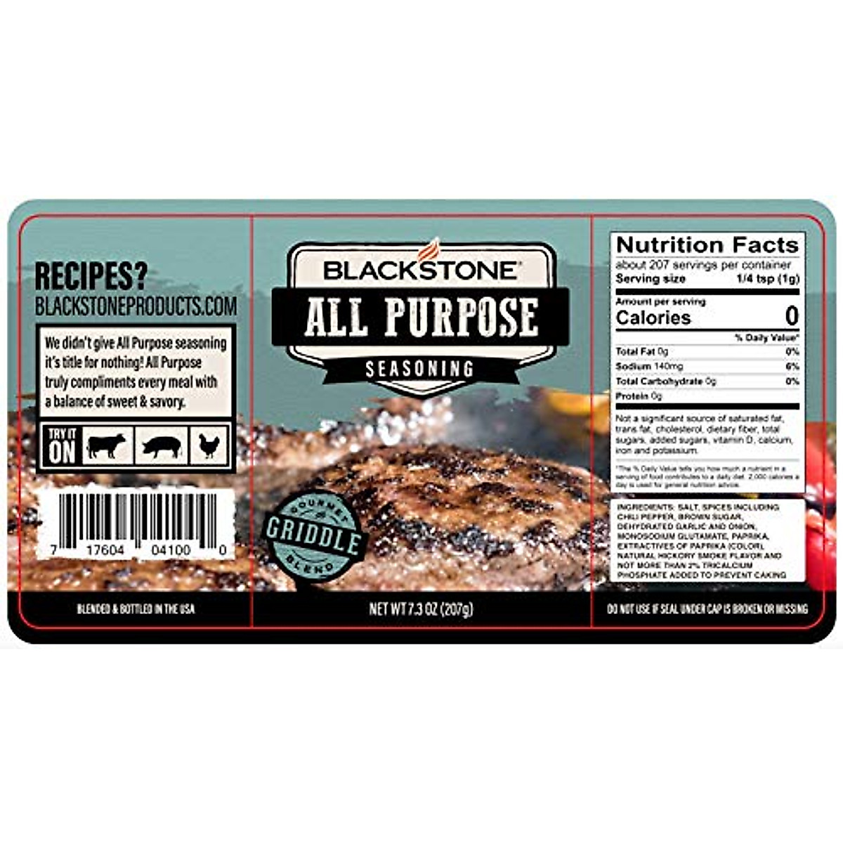 BBQ Seasonings and Rub Bundle - Blackstone All Purpose Seasoning 7.3 oz, Parmesan Ranch 7.3 oz, and Tequila Lime 7.4 oz with Coastal Cafe Dry Rub Tip Sheet (All Purpose/Parmesan Ranch/Tequila Lime)