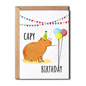 EruditeGifts Greeting Card - Funny Capy Birthday Card - Capybara Themed Card for Friends