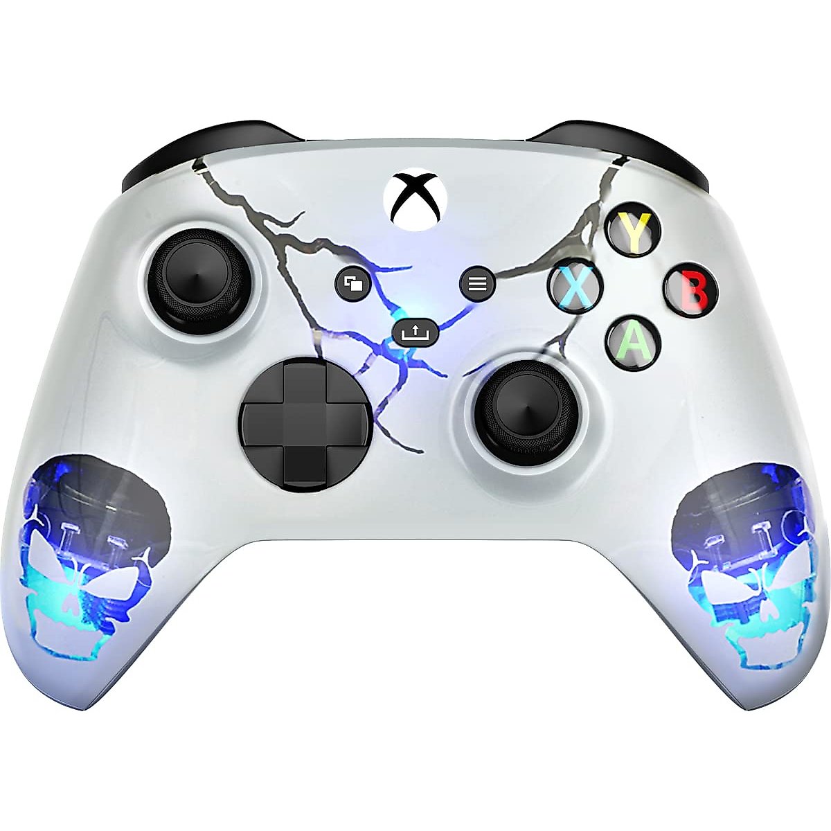 MODDEDZONE Skulls White Original Custom UN-Modded Wireless Gaming Controller compatible with Xbox One S/X, PC | Personalize Your Gaming Experience and Exceptional Performance | Customized in the USA|