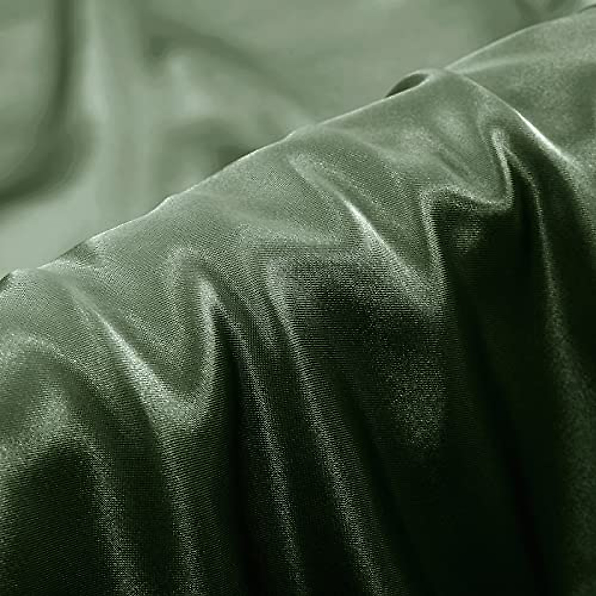 Aormenzy Satin Pillow Cases for Women Queen Size Set of 2, Woodland Green Satin Pillowcase for Hair with Envelope Closure Silky Pillow Covers Wrinkle, Fade Resistant (20x30 Inches)