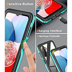 Dewfoam for Samsung Galaxy A14 5G Case Waterproof, [Built-in Screen Protector] [360° Full Body] Heavy Duty Shockproof Dustproof Protective Phone Case for Samsung A14 5G (2023) (Teal)