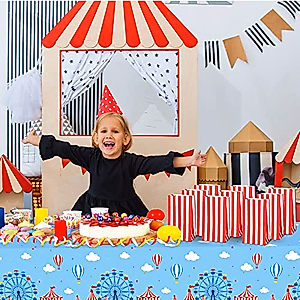 Dianelhall 28 Pcs Red and White Striped Bag Circus Carnival Treat Bags Party Favor Gift Stripes Candy Goodie Kraft Paper for Christmas Valentines Birthday