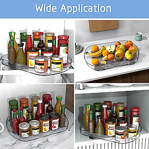 Square Lazy Susan Turntable Organizer for Refrigerator - Upgraded 15.82" Clear Rotating Lazy Susan Organizer Storage for Kitchen Spices Fridge Cabinet Table Pantry Countertop