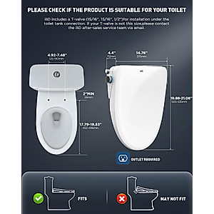 iliD Smart Bidet Toilet Seat, Electric Elongated Ecoseat with Four Cleaning Modes, Adjustable Angle and Pressure, Remote Control, Slow Close Lid, Easy Installation, 2 Year Warranty