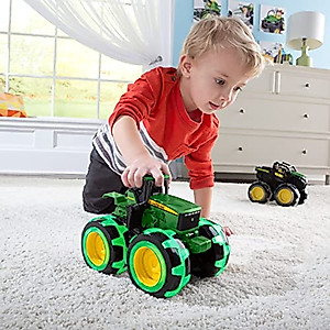 John Deere Tractor - Monster Treads Lightning Wheels - Motion Activated Light Up Monster Truck Toy - John Deere Tractor Toys - Monster Trucks for Boys and Girls - Ages 3 Years and Up