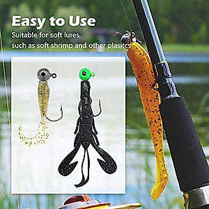 Fishing Jig Head Hooks Round Ball Head Fishing Jigs Hook Bass Lures Crappie Jig Heads for Trout Walleye Freshwater Saltwater Surf Fishing Jigs 1/32oz