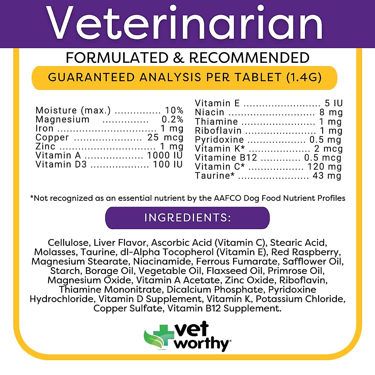 Vet Worthy Puppy MultiVitamins - Multivitamin for Puppies to Support Optimum Health & Overall Wellness - Dog Supplement with Iron,Magnesium,Zinc,Vitamin A,B Vitamins - Liver Flavor,60 Chewable Tablets