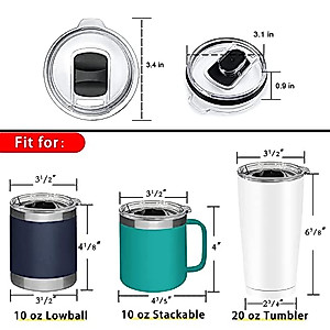 20 OZ Replacement Lid, 4 Pack 20OZ Tumbler Lid for Stainless Steel Tumbler Travel Mug Lids with Magnetic Slider Top Replacement Compatible with Yeti Rambler, Ozark Trail and More