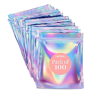 100 Pieces Mylar Bag - 4X6" | Mylar Bags | Food Storage | Coffee Storage | Candy Bags | Resealable Bags For Small Business and Packaging| Holographic Bags | Pouch Bags | Package Bags | Smell Proof Bag
