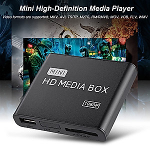 1080P Full-HD Digital Media Player, HDMI/AV/VGA Output, 7.1 Surround Sound, HDMI Media Player with Remote Control, 1080P HDMI TV Media Player for USB MMC RMVB MP3 AVI MKV(US Plug)