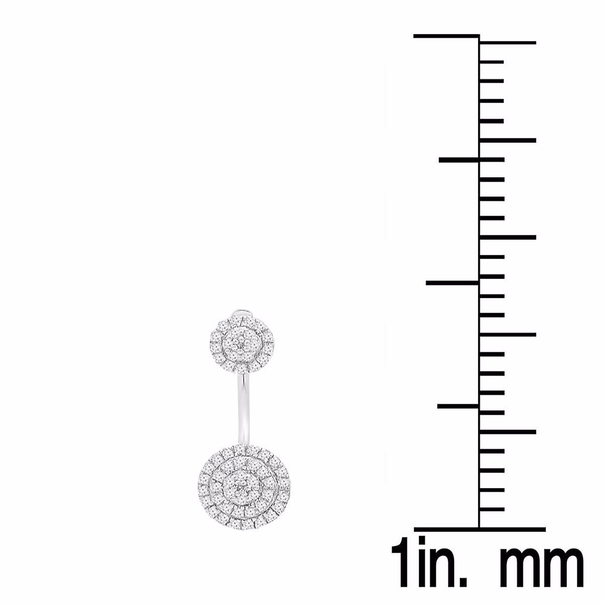 Dazzlingrock Collection 0.55 Carat (ctw) Round White Diamond Ladies Stud Earrings Jackets Set 1/2 CT, Sterling Silver