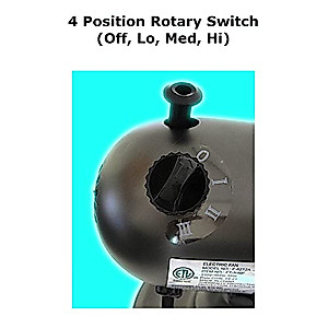 Optimus F-6212A F-6212A 3-Speed 60-Watt 12-In. Portable Retro Oscillating Table Fan