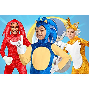 Rubies Child's Sonic The Hedgehog Knuckles Costume Jumpsuit and Headpiece, As Shown, Medium