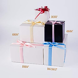 GEFTOL Gift Box 10 Pack 8 x 8 x 4 inches Fold Box Paper Gift Box Bridesmaids Proposal Box for Bridal Birthday Party Christmas (White)