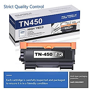 BIGSPCE Compatible TN450 TN-450 High Yield Toner Cartridge Replacement for Brother IntelliFax-2840 DCP-7060D 7065DN MFC-7240 7365DN 7860DW HL-2230 2240D 2270DW Printer (1 Pack, Black)
