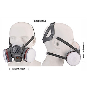 SYINE Safety Mask Industrial Gas Spray Paint Dustproof Breathing Respirator Mask,Medium,1 Set