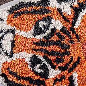Personalized Tiger Print Rug,Cute Faux Tiger Rug Plush Non-Slip Small Area Rugs for Home Decor Fluffy Animal Print Rug Carpet Door Mat for Living Room Bedroom Playmat 26x39in Orange