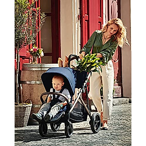 CYBEX Gazelle S Stroller, Modular Double Stroller for Infant and Toddler, Includes Detachable Shopping Basket, Over 20+ Configurations, Folds Flat for Easy Storage, Deep Black