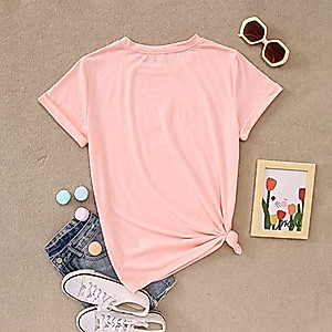 Cute Baseball T-Shirt Women Hey Batter Swing Tee Shirt Short Sleeve Casual Summer Funny Graphic Sports Tops (Light Pink, M)