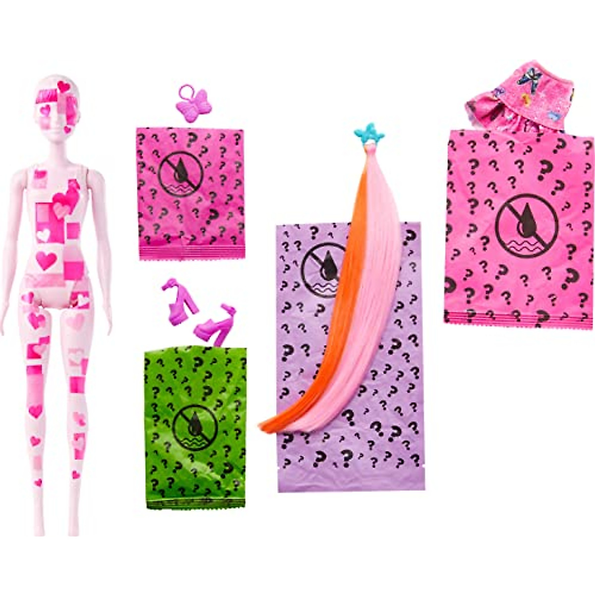 Barbie Color Reveal Doll with 6 Unboxing Surprises, Totally Denim Series with Patchwork Print & Color Change