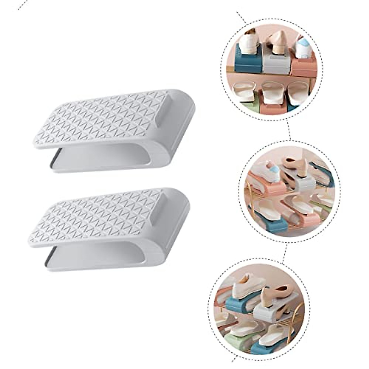 Zerodeko 6 pcs Slot Display Racks for Home Holder Use Adjustable Slots Storage Slipper Shoes Organizers Organizer Rack Holders Organization Height Double Saver Space with High Sneaker Shop