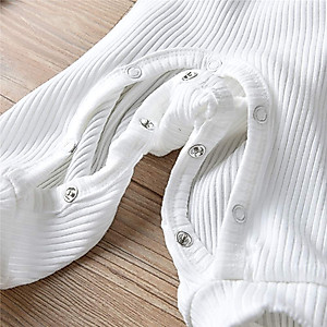 Eghunooy Baby Boy Girl Solid Color One Piece Romper Jumpsuit Outfits Clothes (Newborn) White