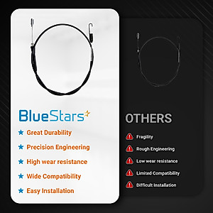 BlueStars 54510-VG4-C01 Clutch Drive Cable - Compatible with Honda Walk-Behind Lawn Mowers HRR216K2 HRR216K3 HRR216K4 HRT216K1 HRT215K2 HRZ216 - Replaces 290-982