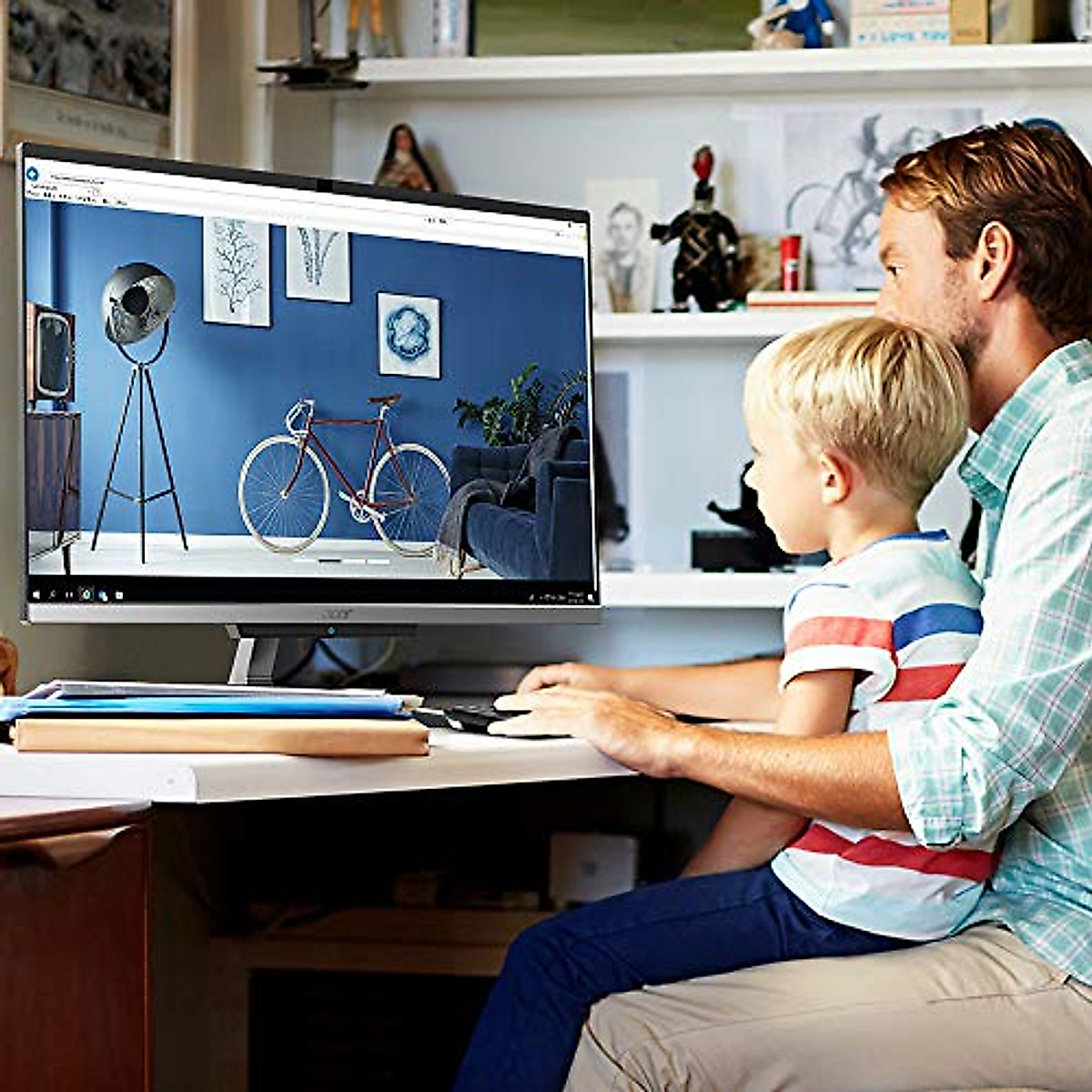 Acer Aspire C24-963-UR14 AIO Desktop, 23.8" Full HD Display, 10th Gen Intel Core i5-1035G1, 12GB DDR4, 512GB NVMe M.2 SSD, 802.11ac WiFi 5, Wireless Keyboard and Mouse, Windows 10 Home