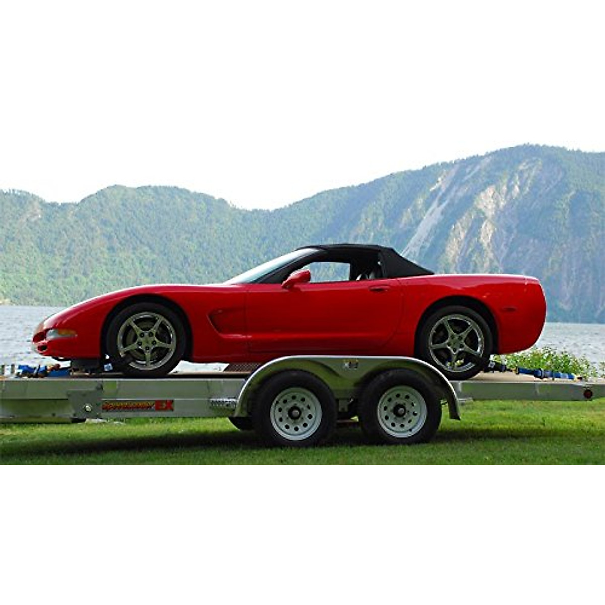 Mac's Tie-Downs 511658 Automotive Pro Strap Kit (4 Pack) - Black, 10,000 lbs Break Strength 2" W x 8' L Strap with Direct Hook End, 40" Axle Strap, Fleece Sleeve, Strap Wrap, (1) Canvas Storage Bag