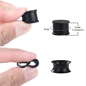 Jusway Silicone Ear Plugs Gauge Stretching Kit Ear Stretchers Lobe Ear Piercings 1/2 Gauges (32PCS)