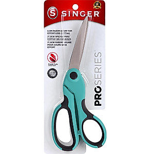 SINGER 00561 8-1/2-Inch ProSeries Heavy Duty Bent Sewing Scissors,Teal