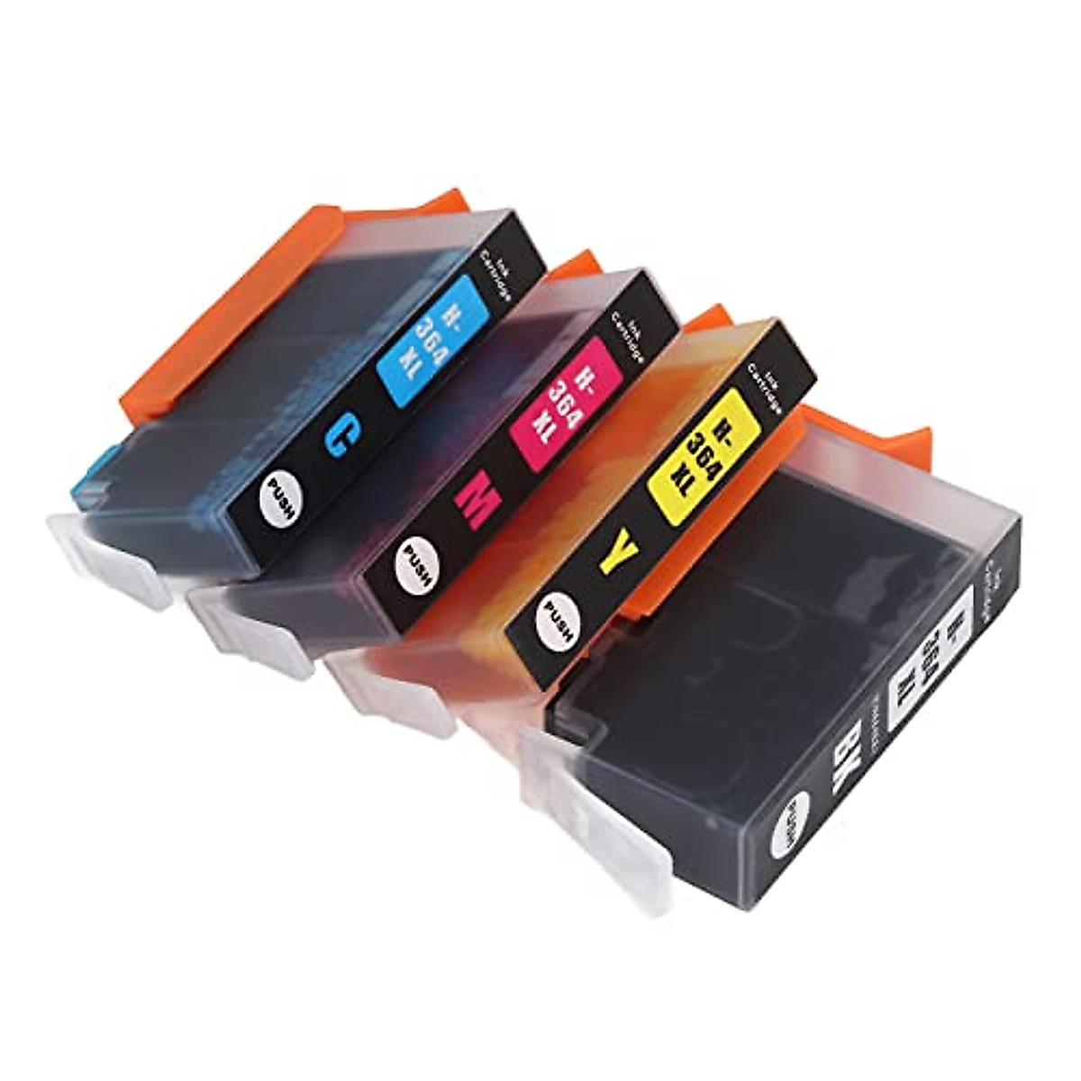 FTVOGUE Ink Cartridge, Fadeless Print Printer Cartridge ABS for Photosmart B8550 B8553 B8558 C6380 C6383 (BK C M Y 4 Colors)