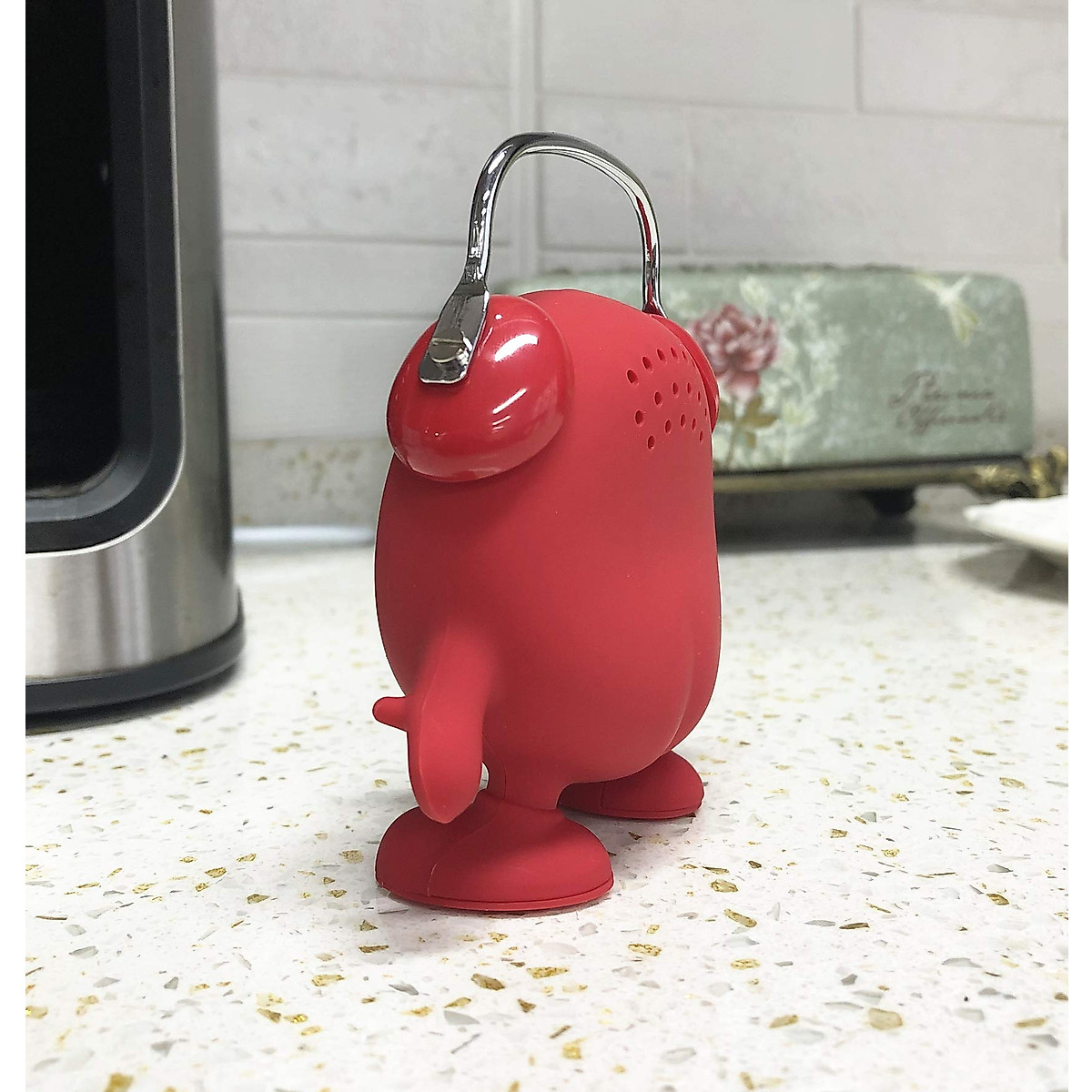 Vinseen Timer, for Kitchen Baking Teaching Cooking Egg Potty Training for Kids Cute 60 Mins Twist Wind-Up Mechanical Timer with Ring Alert, No Battery (Red)