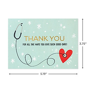 Hallmark Healthcare Thank You Card Pack (20 Blank Cards with Envelopes) for Nurses Day, Doctors, Physician Assistants, Medical Professionals