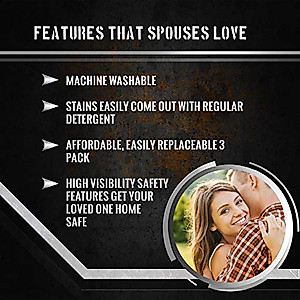 SuNi Apparel High Visibility Shirts for Men - Long Sleeve Construction Hi Vis Reflective Safety Shirts for Men Yellow Orange (XL, Black)