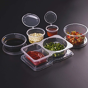 WellieSTR 500 PACK 35ml Mini Plastic Disposable Portion Cups With Lids