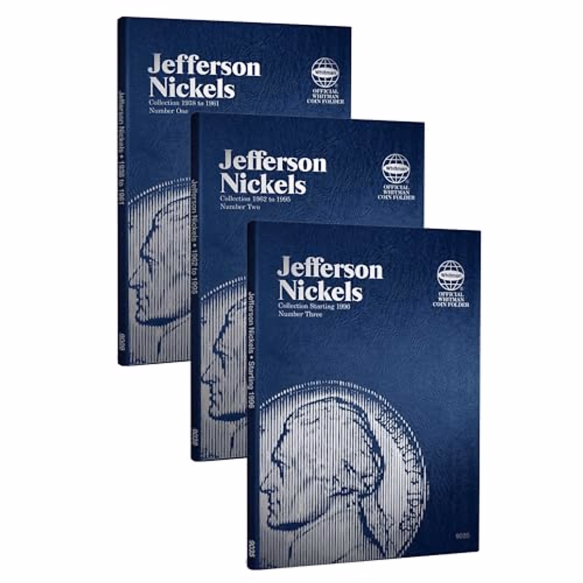 1938 - to Present - Whitman Jefferson Nickel 3 Book Set with 2004 and 2005 P, D Nickels 8 Coin Set Nickel Seller Uncirculated
