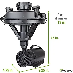 Pond Boss DFTN12003L Floating Fountain With Lights, 50 Foot Power Cord, 1/4 hp