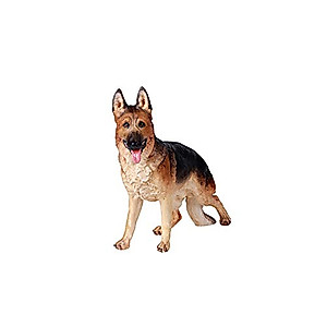 Pacific Giftware Realistic Guardian German Shepherd Dog Glass Eyes Resin Figurine Home Decor