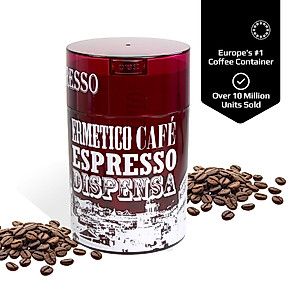 Coffeevac 1LB – Patented Airtight Container | Multi-use Vacuum Container Works as Smell Proof Containers for Ground Coffee and Coffee Bean Containers. Red Tint Roma