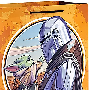 Hallmark Star Wars The Mandalorian 13" Large Gift Bag Bundle (3 Bags: Baby Yoda, The Mandalorian, Grogu) for Birthdays, Christmas, Father's Day