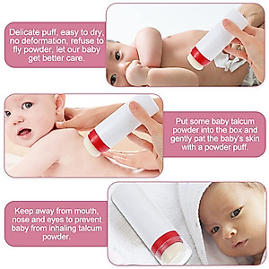 Empty Loose Dispenser Bottle: 2pcs Portable Baby Talcum Puff Storage Bottle Mini Cosmetic Glitter Jar Holder for Home Outdoor Trip